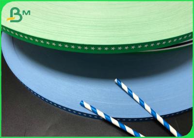 China 13.5mm 15mm Blue Green Food Grade 60g Kraft Paper Rolls For Making Biodegradable Straw for sale