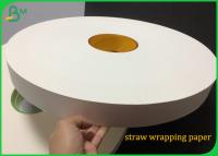 China 28gsm 38mm 44mm White Straw Wrapping Paper For Packaging Single Straw for sale