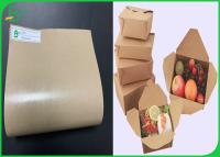 China Disposable Greaseproof PE Coated Kraft Paper Rolls For Food Takeway 250gsm 300gsm for sale