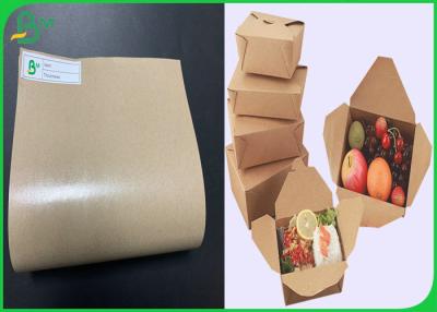 China Disposable Greaseproof PE Coated Kraft Paper Rolls For Food Takeway 250gsm 300gsm for sale