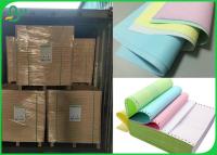 China Pink Green Blue Color Carbonless CFB Paper 50g With 100% Natural Wood Pulp for sale