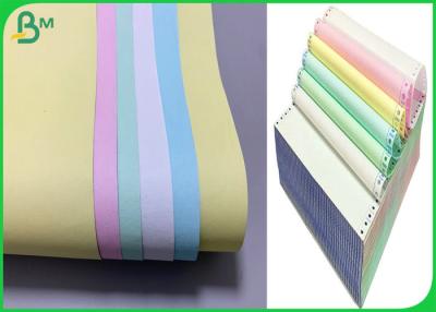China 50g 55g White Blue Color Carbonless Copy Paper Wood Pulp Roll for sale
