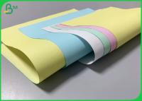 China 50g 55g White Blue Color Carbonless Copy Paper Wood Pulp Roll for sale