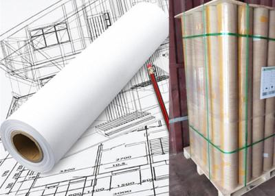 China 36inch 150m 80gsm White Engineering Paper Rolls For CAD Plotter Printing for sale