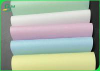 China 48g Pink Blue White Continuous Carbonless Copy Paper Roll For Print Bill for sale