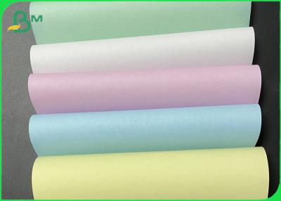 China 48g Pink Blue White Continuous Carbonless Copy Paper Roll For Print Bill for sale