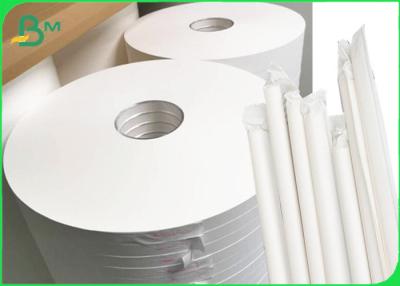 China 27mm 29mm 32mm 24gsm 28gsm White Brown Straw Wrapping Kraft Paper Roll for sale