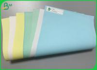 China 55gsm 787mm Width Blue Green Carbonless Paper For Making A5 Receipt Book for sale
