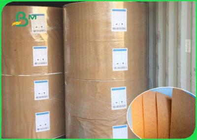 China 100% Virgin Pulp Brown Kraft Wrapping Paper Roll 100g - 450g Weight Anti Curl for sale