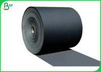 China Customize Size Virgin Wood Pulp 300GSM 350GSM Black Kraft Paper Roll For Rigid Box for sale