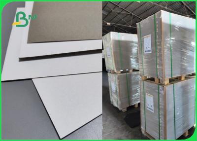 China 1mm Thickness One face Laminated White Offset Grey Board Paper 600 x 500mm for sale