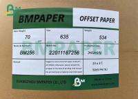 China Jumbo Rolls 70gsm 80gsm Opaque White Offset Book Text Paper 635mm Width for sale