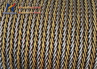 China Dense V Type Spiral Wire Mesh Flexible Copper Architectural for sale