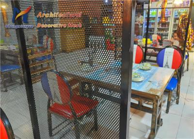 China Hexagonal Punched Perforated Stainless Mesh Restaurant Partitions Black Paint for sale