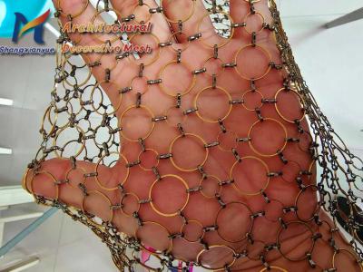 China Colorful Ss201 Ring Mesh Curtain Mixed Large And Small Circle Decorative Dividers for sale
