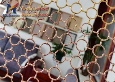 China Hotel Room Rose Gold Ring Mesh Fabric 12mm Stainless Steel 316 for sale