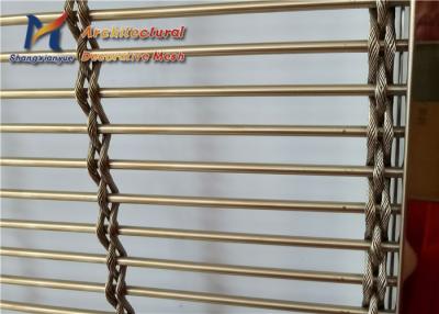 China Electrolytic Polishing Architectural Cable Mesh 80mm Facades Curtain for sale