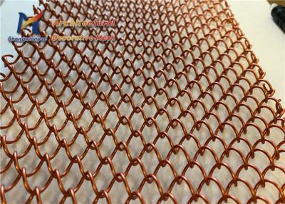 China Golden Metal Mesh Ceiling Panels Mild Steel Wire Coil Curtains for sale