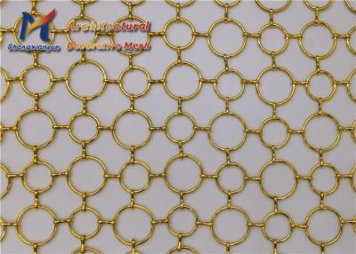 China Electroplating Ring Mesh Curtain 1.2mm 10mm Rose Gold Wire Mesh for sale