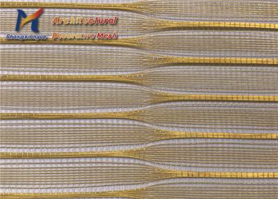 China Tempered Laminated Glass Panels 1.0mm Copper Wire Mesh for sale