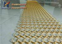 China Golden Yellow Ring Mesh Curtain 1.0mm 25mm Wire Mesh Partition Panels for sale