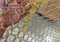 China Golden Yellow Ring Mesh Curtain 1.0mm 25mm Wire Mesh Partition Panels for sale