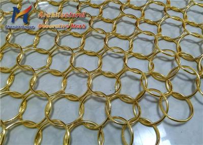 China Golden Yellow Ring Mesh Curtain for sale