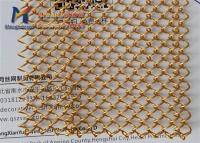 China 2.0mm Golden 316 Stainless Steel Wire Mesh Restaurant Metal Coil Drapery for sale