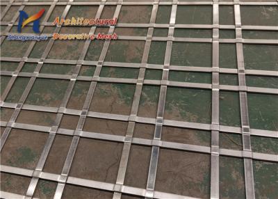 China Double 1*2mm Architectural Woven Metal Mesh Frame Aluminium Ceilings Dividers for sale