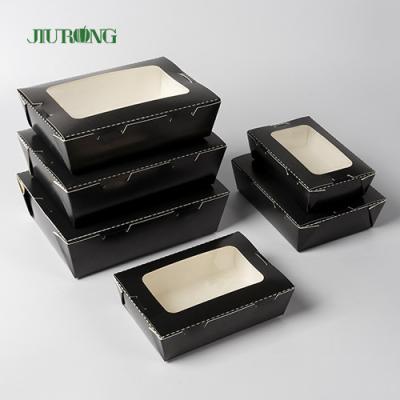 China Waterproof Greaseproof Kraft Take Out Containers PE Coating Food Box 5000 Pcs for sale
