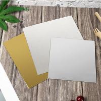 China MDF Square Disposable Cake Board White And Gold Color for sale