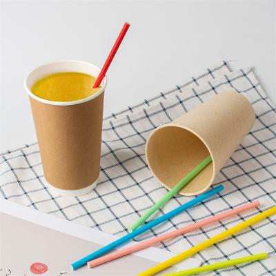 China 12mm 10mm Sharp Ending Bubble Tea Straw Individual Wrap Biodegradable Paper Straw 200pcs for sale