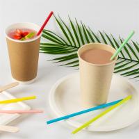 China 12mm 10mm Sharp Ending Bubble Tea Straw Individual Wrap Biodegradable Paper Straw 200pcs for sale