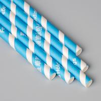 China Colorful Stripe Box Packed Disposable Paper Straw Eco - Friendly for sale