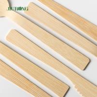 China Dispos Biodegradable Bamboo Tableware Wooden Knife Fork Spoon Flatwar Cutleri Set for sale