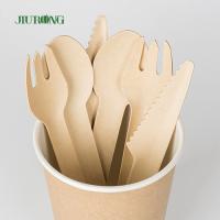 China Custom Biodegradable Sugarcane Bagasse Cutlery Set Knife Fork Spoon 95mm for sale