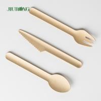 China Custom Biodegradable Sugarcane Bagasse Cutlery Set Knife Fork Spoon 95mm for sale