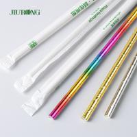 China Compostable PLA Drinking Straw 6mm 8mm 12mm Individually Wrapped Biodegradable Eco Friendly for sale