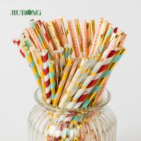 China Commercial Biodegradable Kraft Paper Straw For Christmas Party for sale