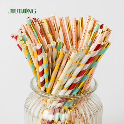 China Commercial Biodegradable Kraft Paper Straw For Christmas Party for sale