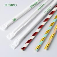 China Commercial Biodegradable Kraft Paper Straw For Christmas Party for sale