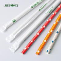 China FDA Dot Printing Stripe Paper Straw 10000pcs Custom Size for Takeaway Food Services for sale