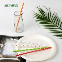 China FDA Dot Printing Stripe Paper Straw 10000pcs Custom Size for Takeaway Food Services for sale