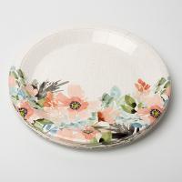 China Disposable Flower Design Paper Plates 7 inch Valentine Day Party Supplies Eco Friendly for sale