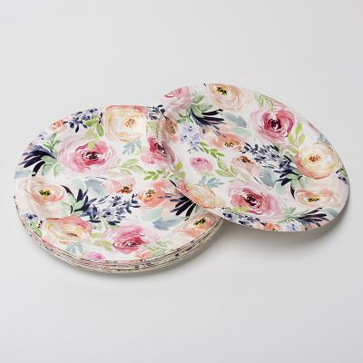 China Embossing Biodegradable Paper Plates Thanksgiving Day Party Supplies Tableware for sale