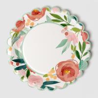 China Disposable Round Paper Plates 7 9 10 Inch Food Grade Eco Friendly Party Supplies for sale