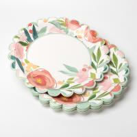 China Disposable Round Paper Plates 7 9 10 Inch Food Grade Eco Friendly Party Supplies for sale