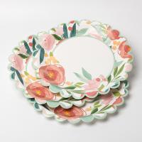 China Disposable Round Paper Plates 7 9 10 Inch Food Grade Eco Friendly Party Supplies for sale