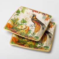 China Eco Friendly Small Square Paper Plates Holiday Party Supplies Dish Tableware Set for sale