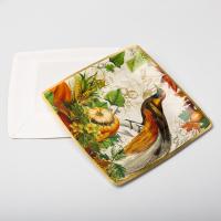China Eco Friendly Small Square Paper Plates Holiday Party Supplies Dish Tableware Set for sale
